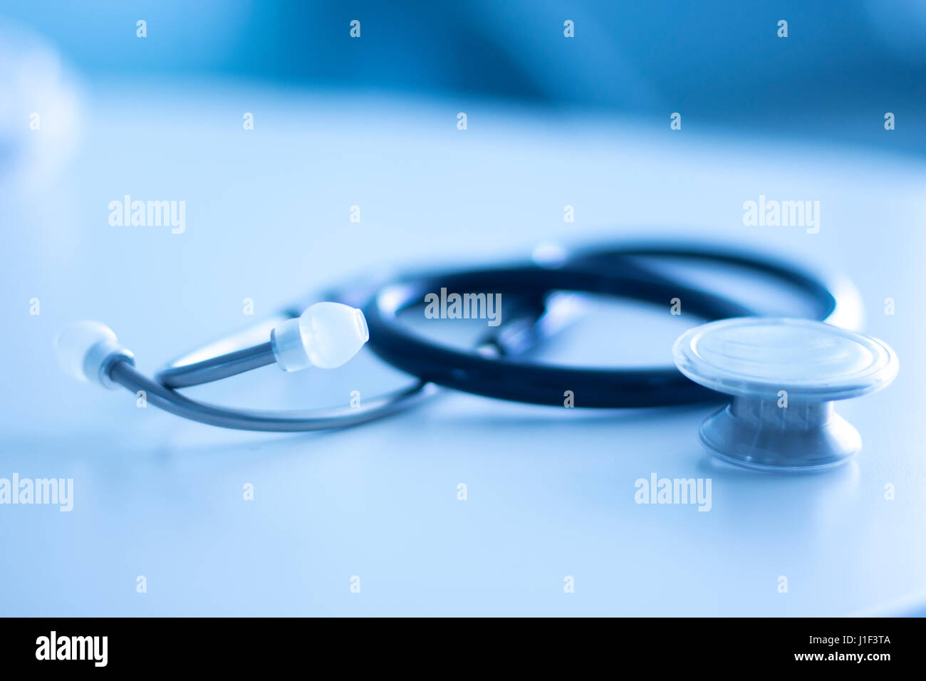 Doctors medical stethoscope heart rate monitoring equipment to listen ...