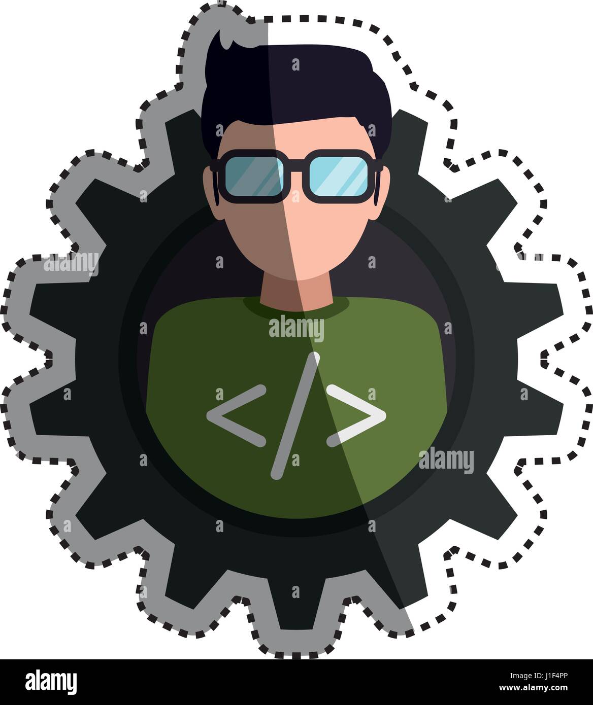 programmer man faceless glasses Stock Vector Image & Art - Alamy