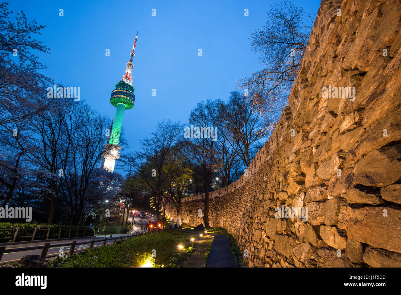 N seoul tower at night hi-res stock photography and images - Alamy