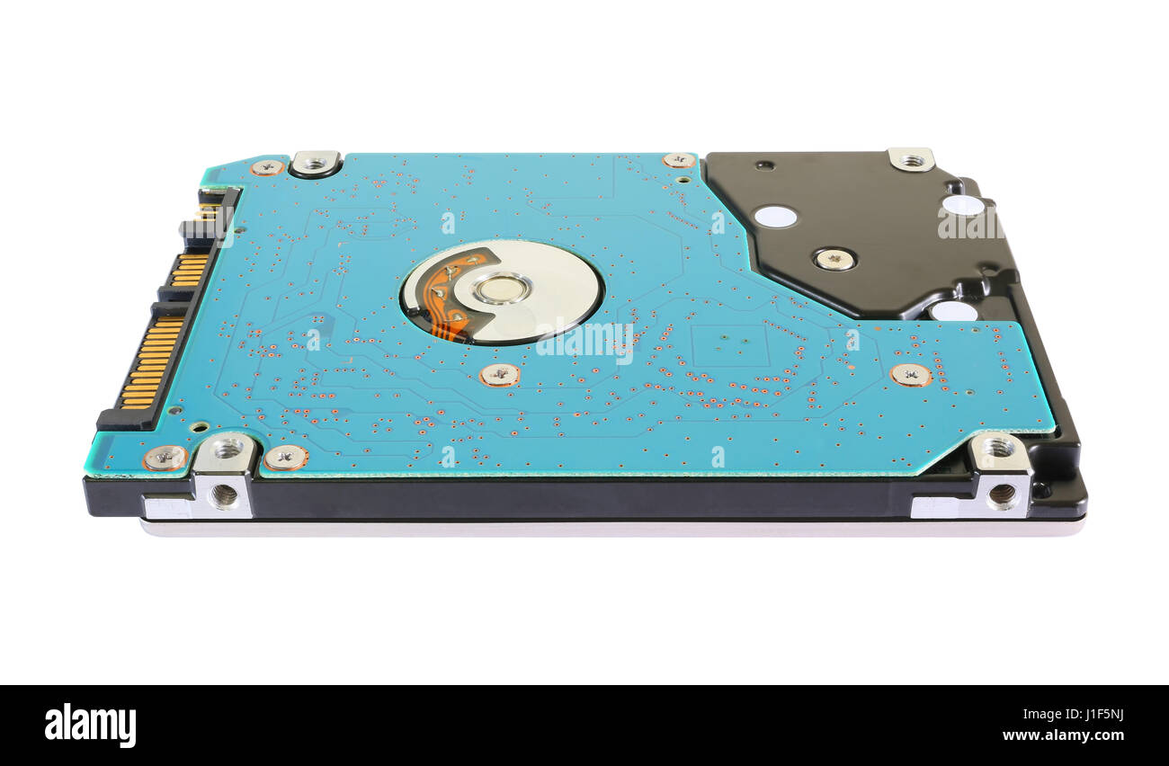 Internal hard disk drive of computer for storage data isolated on white ...