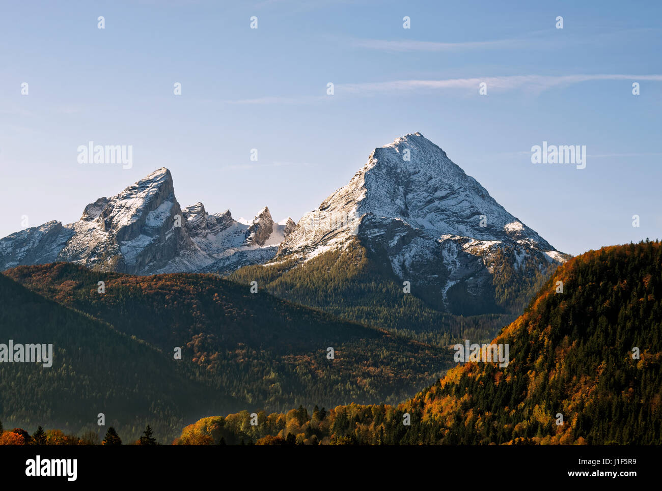 Watzmann, summit with snow in autumn, near Berchtesgaden, Berchtesgaden ...