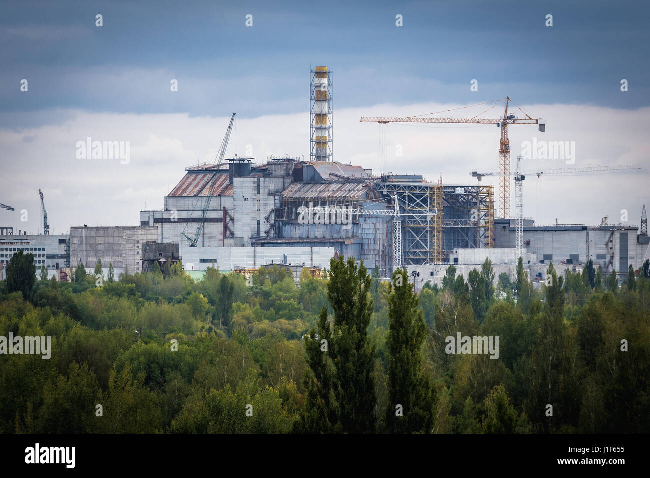 Reactor number 4 of Chernobyl Nuclear Power Plant in Zone of Alienation ...