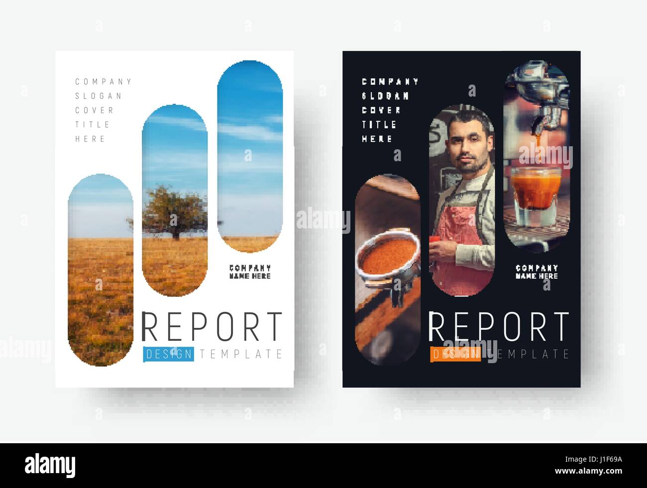 Cover design in a minimalistic style with rectangles with rounded ...