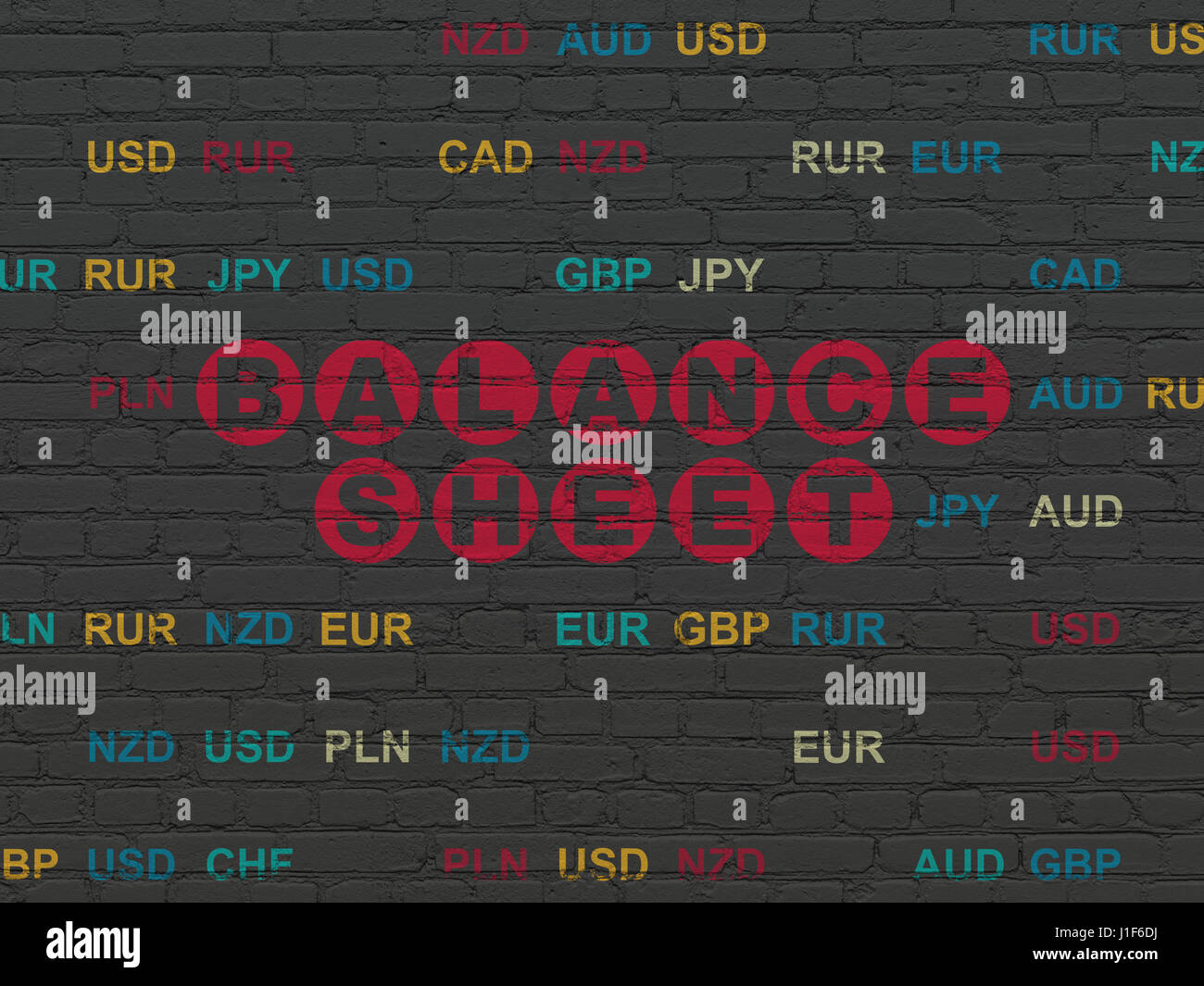 Currency concept: Balance Sheet on wall background Stock Photo - Alamy