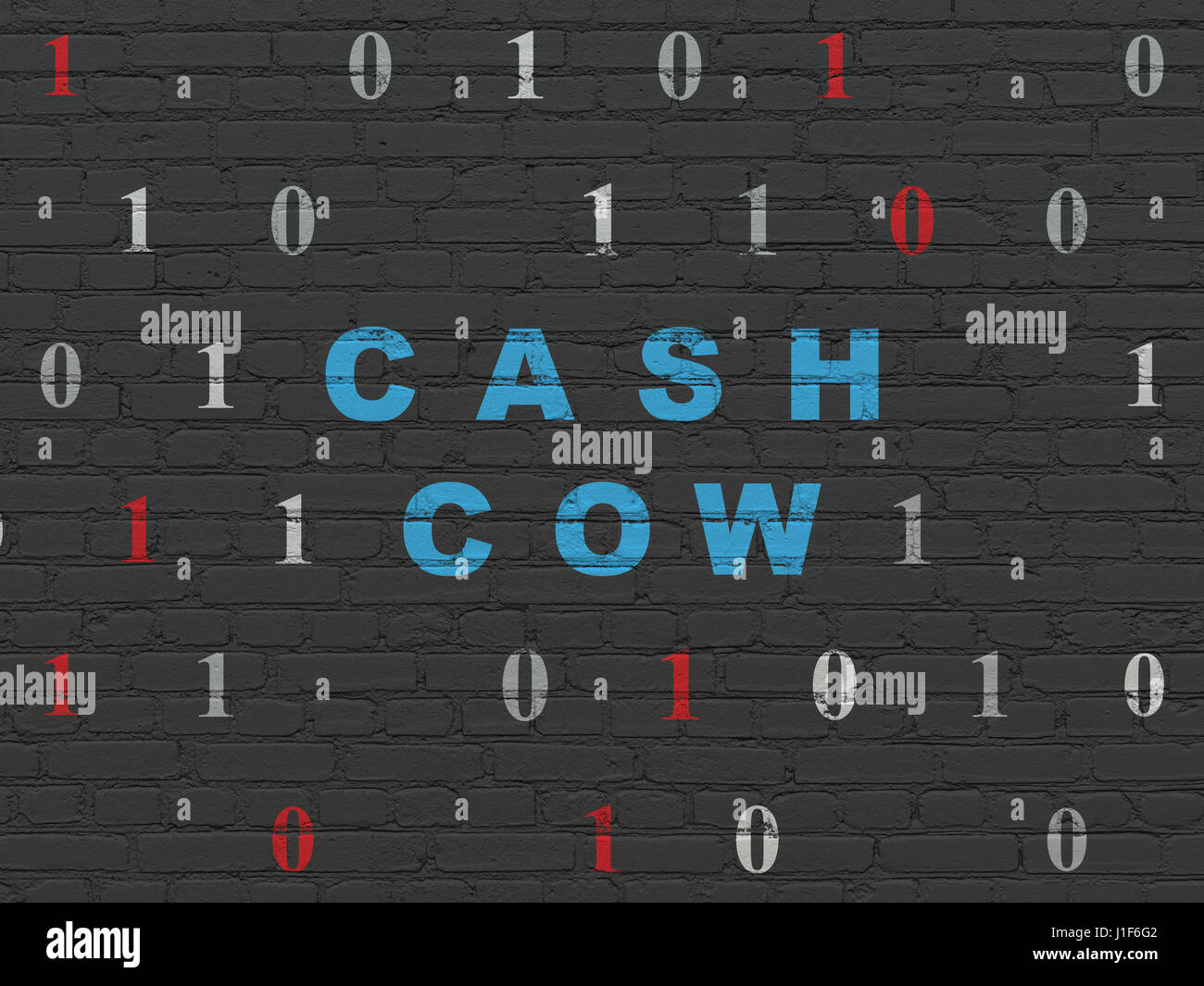 Business concept: Cash Cow on wall background Stock Photo - Alamy