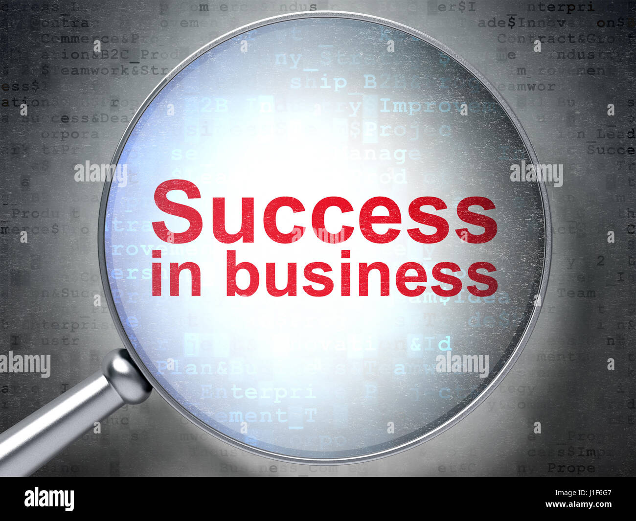 Finance concept: Success In business with optical glass Stock Photo - Alamy