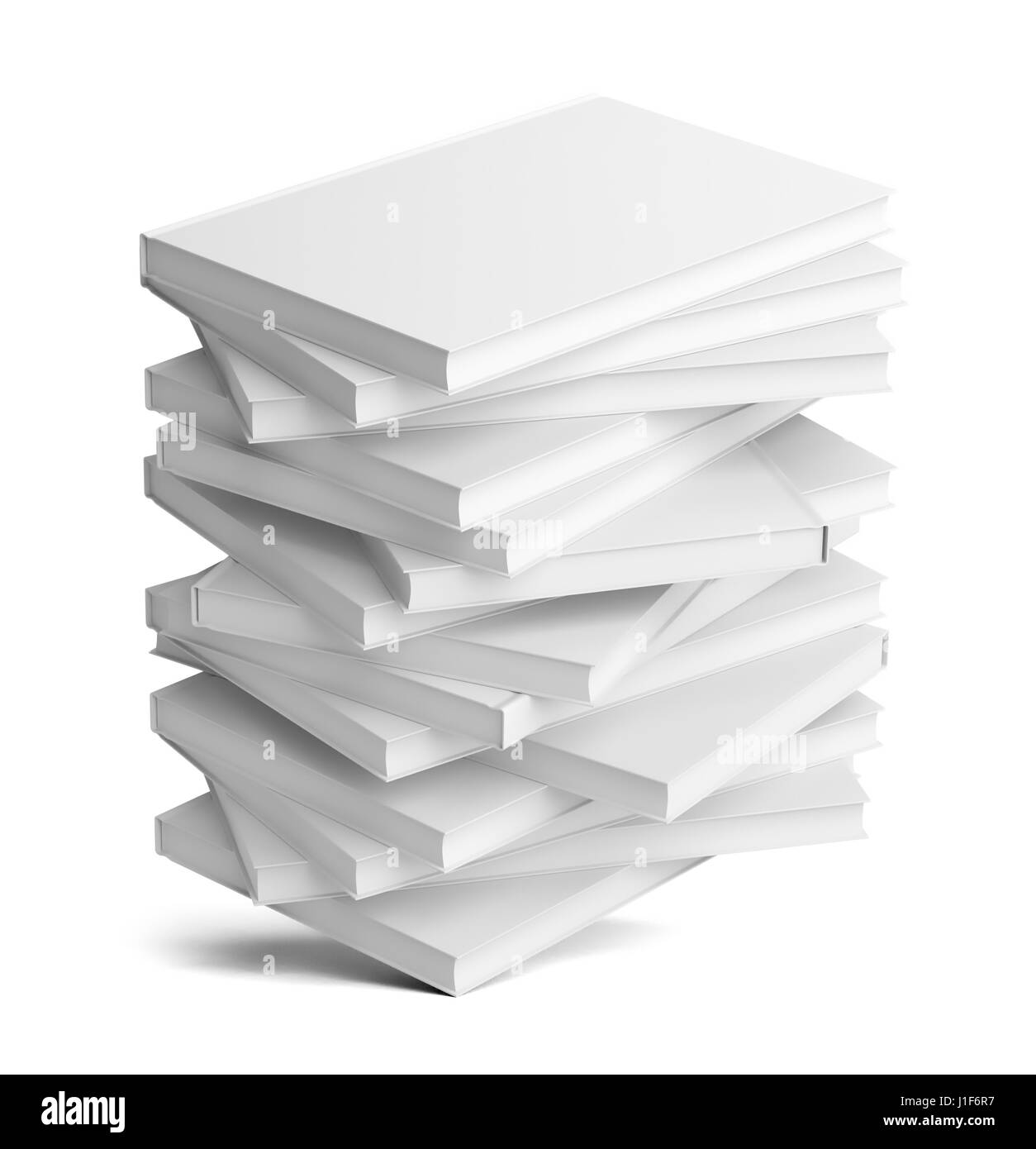 A stack of white empty books. Isolated Stock Photo - Alamy