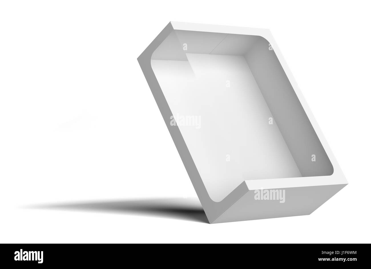 White empty packing cardboard box. Box tilted back Stock Photo - Alamy