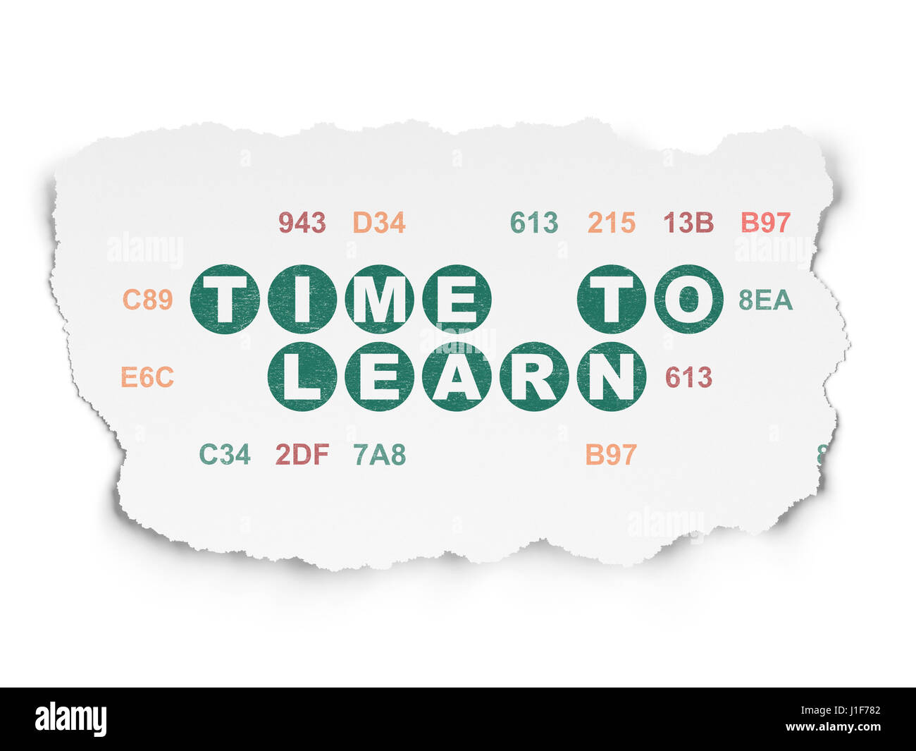 Time concept: Time to Learn on Torn Paper background Stock Photo - Alamy