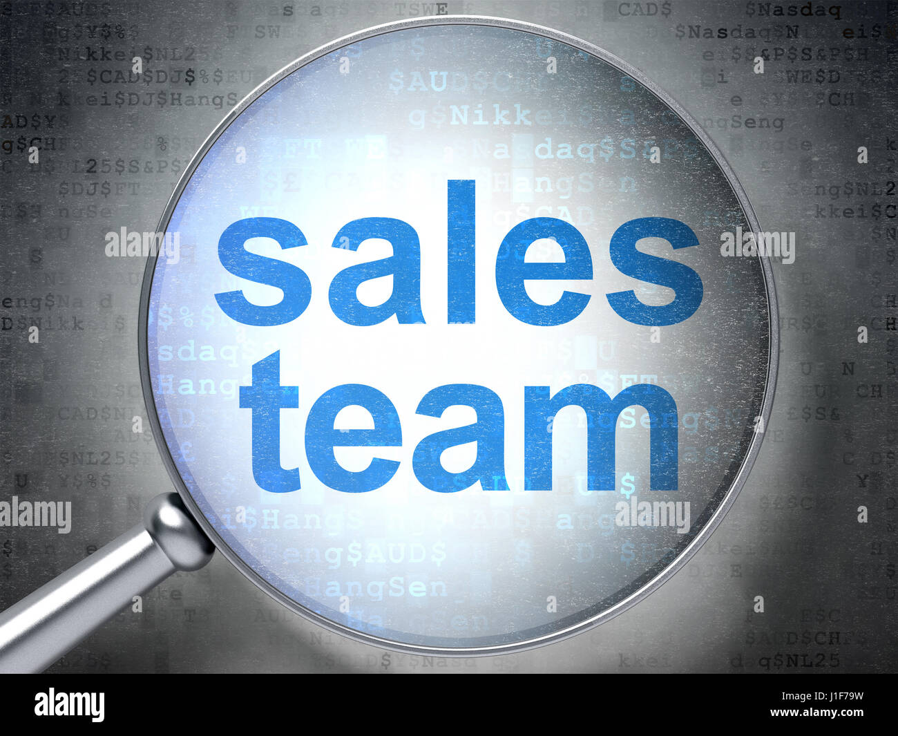 Advertising concept: Sales Team with optical glass Stock Photo - Alamy
