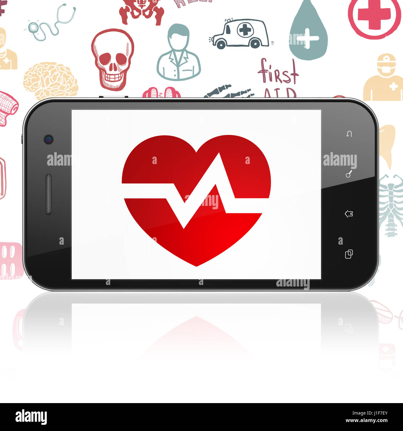 Healthcare concept: Smartphone with Heart on display Stock Photo - Alamy