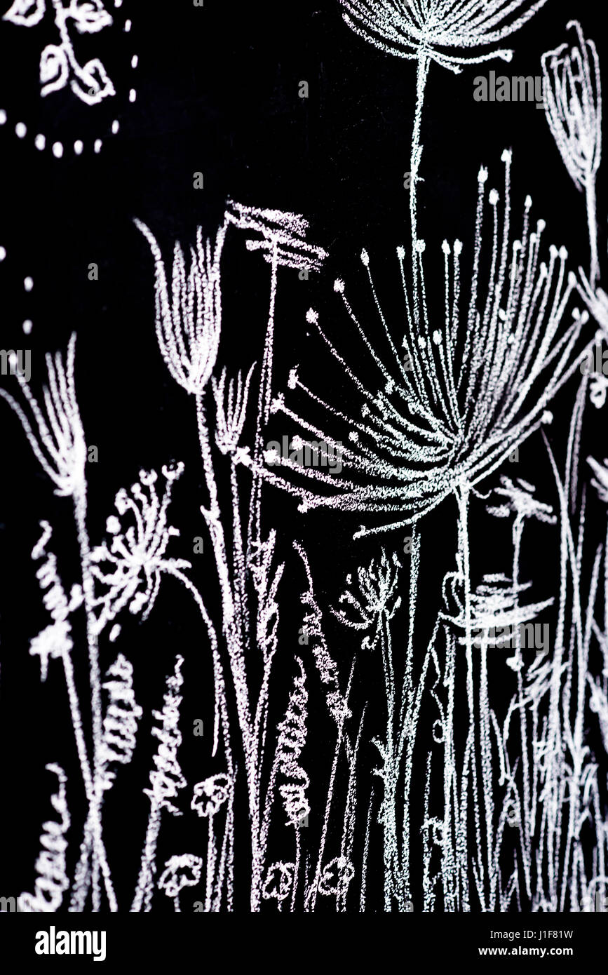 Handmade draw of figure decorative stylized ornamental flowers with ...