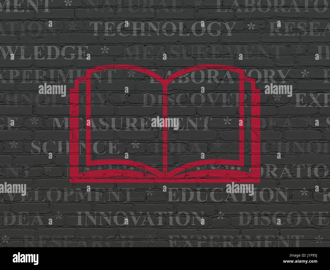 Science concept: Book on wall background Stock Photo - Alamy