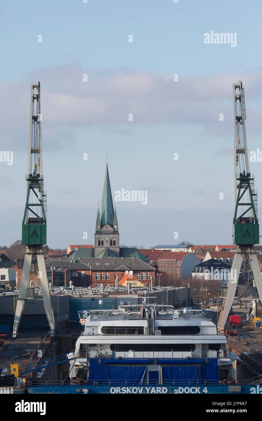 Ships at Orskov Shipyard Stock Photo - Alamy