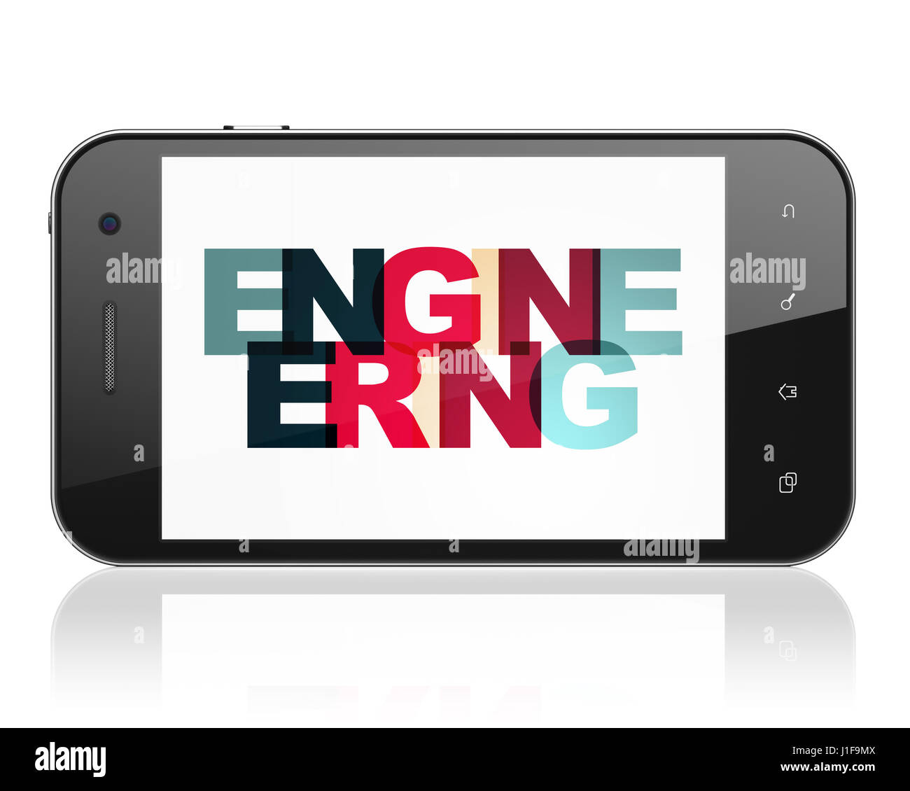Constructing concept: Smartphone with Engineering on display Stock ...