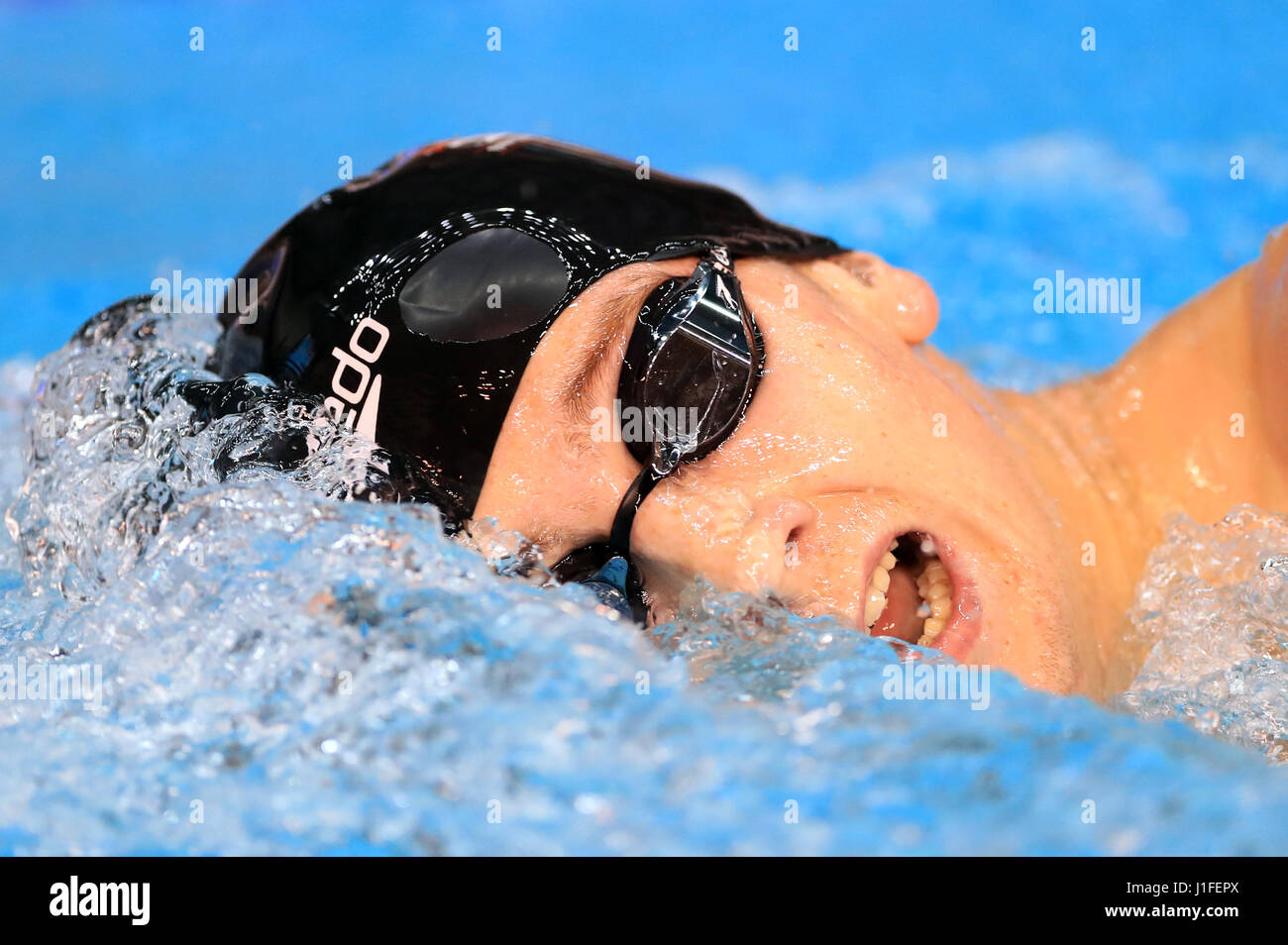 Samuel Budd competes in the Men's Open 1500m Freestyle during day three ...
