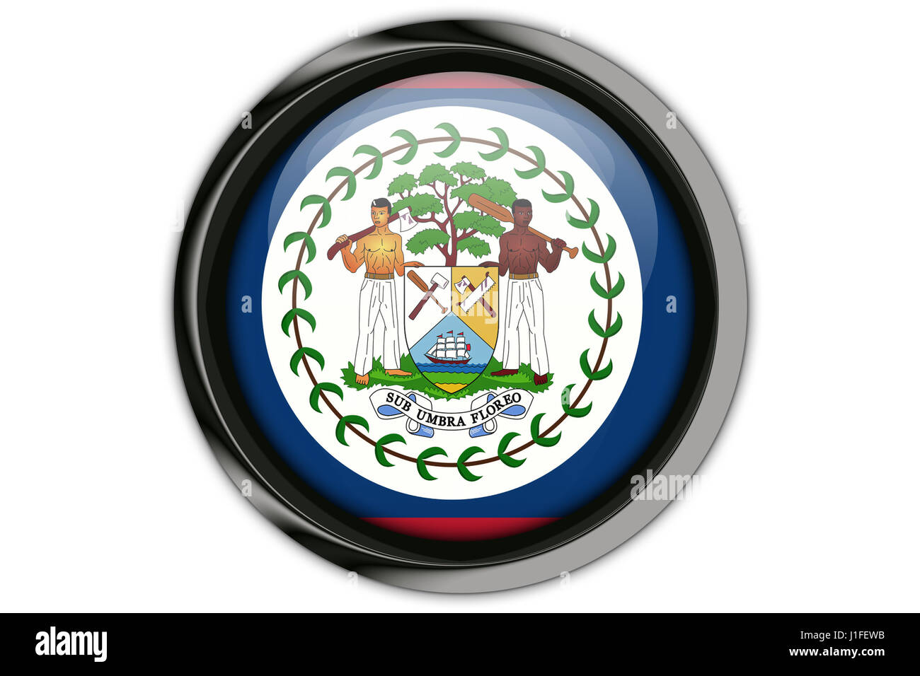 Belize flag in the button pin Isolated on White Background Stock Photo ...