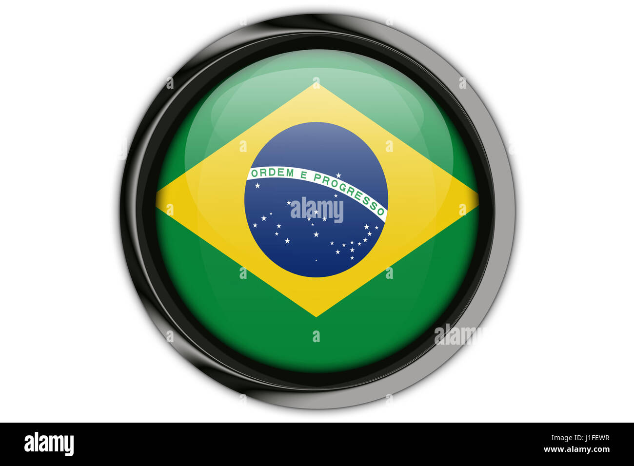 Brazil flag in the button pin Isolated on White Background Stock Photo ...