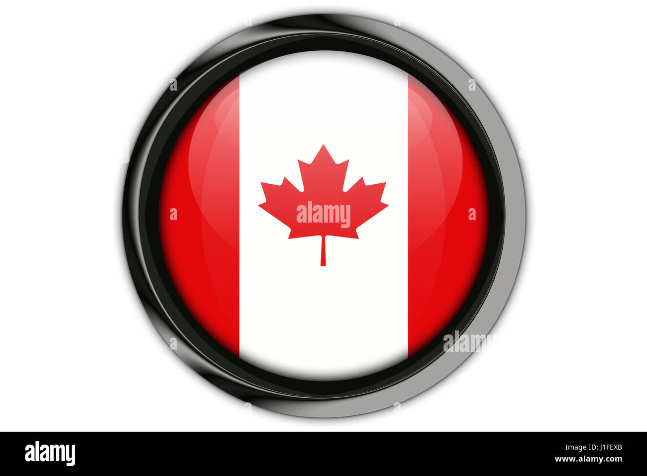Canada flag in the button pin Isolated on White Background Stock Photo ...