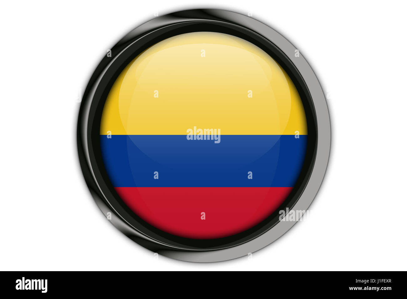 Colombia flag in the button pin Isolated on White Background Stock ...