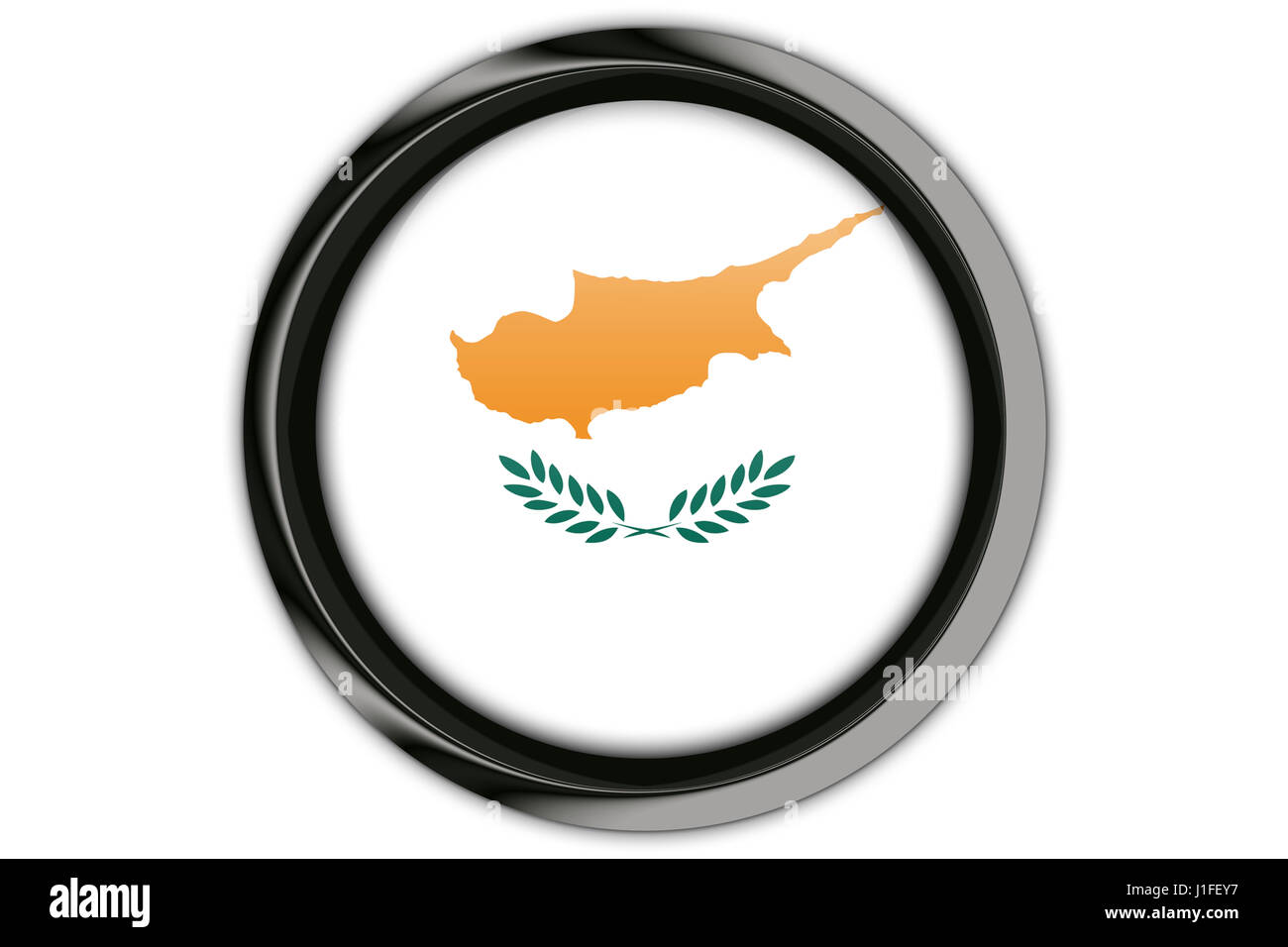 Cyprus flag in the button pin Isolated on White Background Stock Photo ...