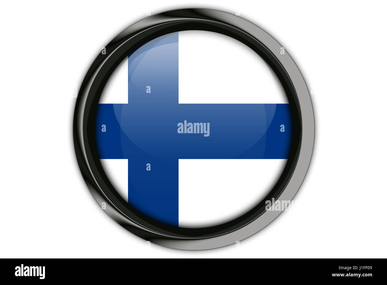 Finland flag in the button pin Isolated on White Background Stock Photo ...