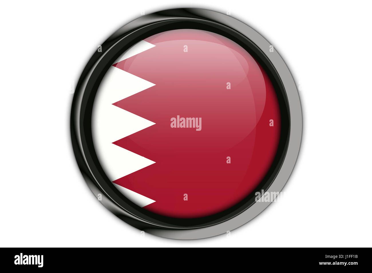 Bahrain flag in the button pin Isolated on White Background Stock Photo ...