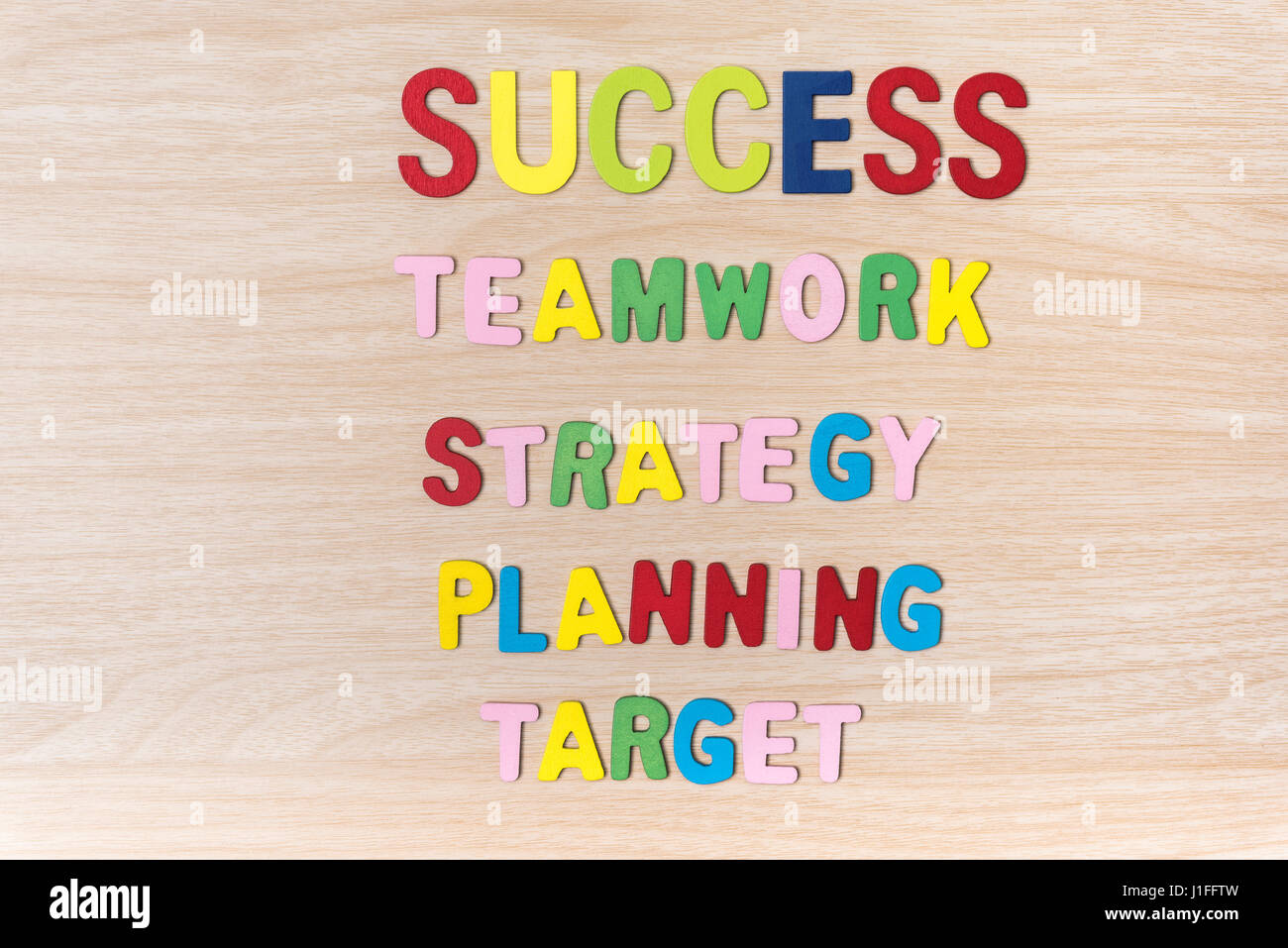 Step to go success, Key words to success, teamwork, strategy, planning ...