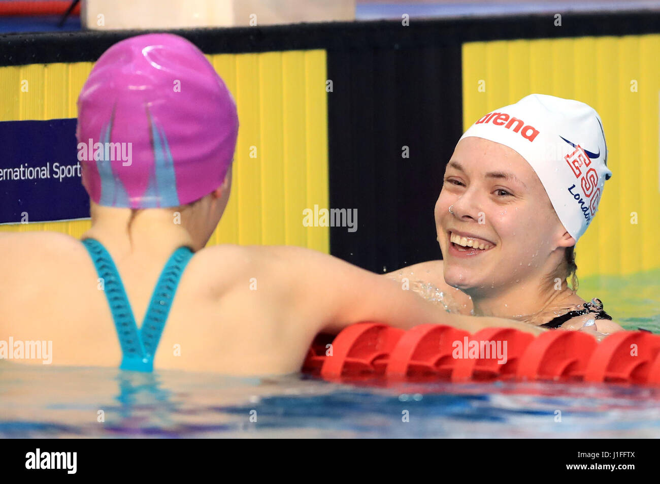 Anna Hopkin celebrates winning the Women's Open 50m Freestyle Final ...