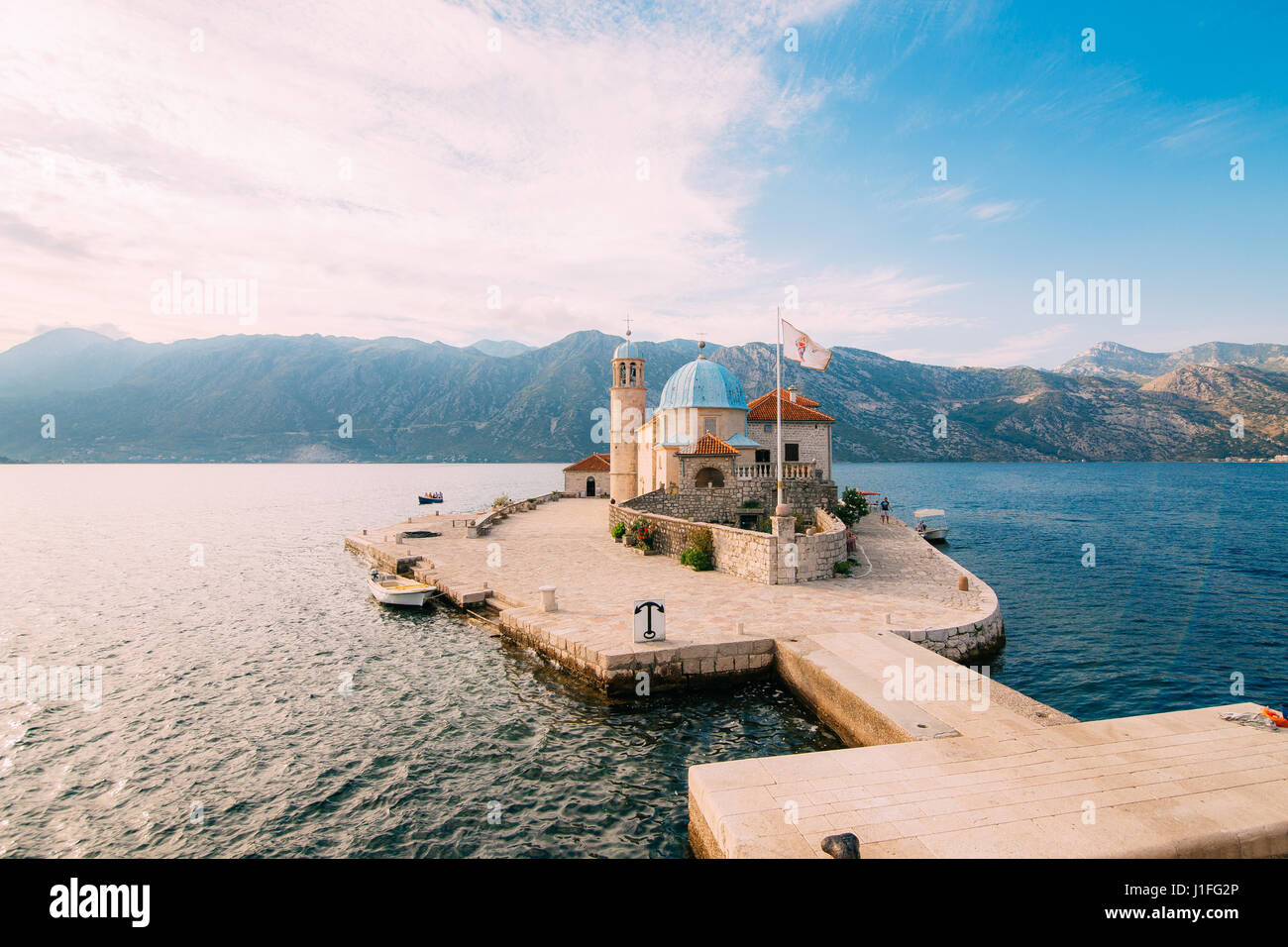 The island of Gospa od Skrpela in the Boko-Kotorsky Gulf Stock Photo ...