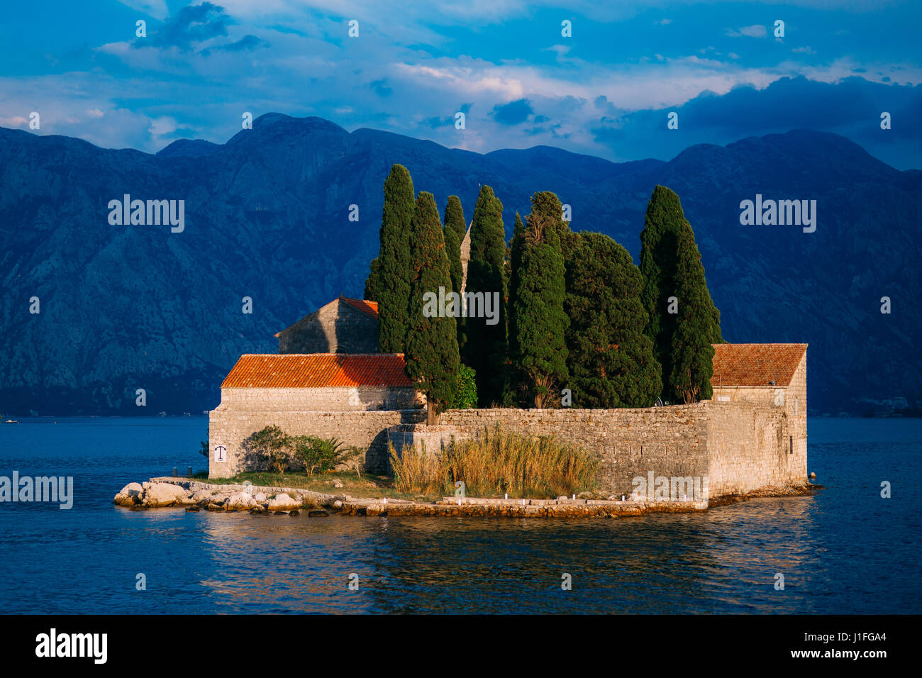 The island of Gospa od Skrpela in the Boko-Kotorsky Gulf Stock Photo ...