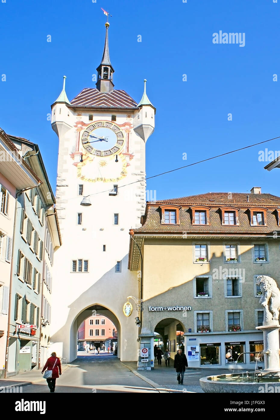 BADEN, SWITZERLAND - MARCH 21, 2011: The medieval defensive Tower ...