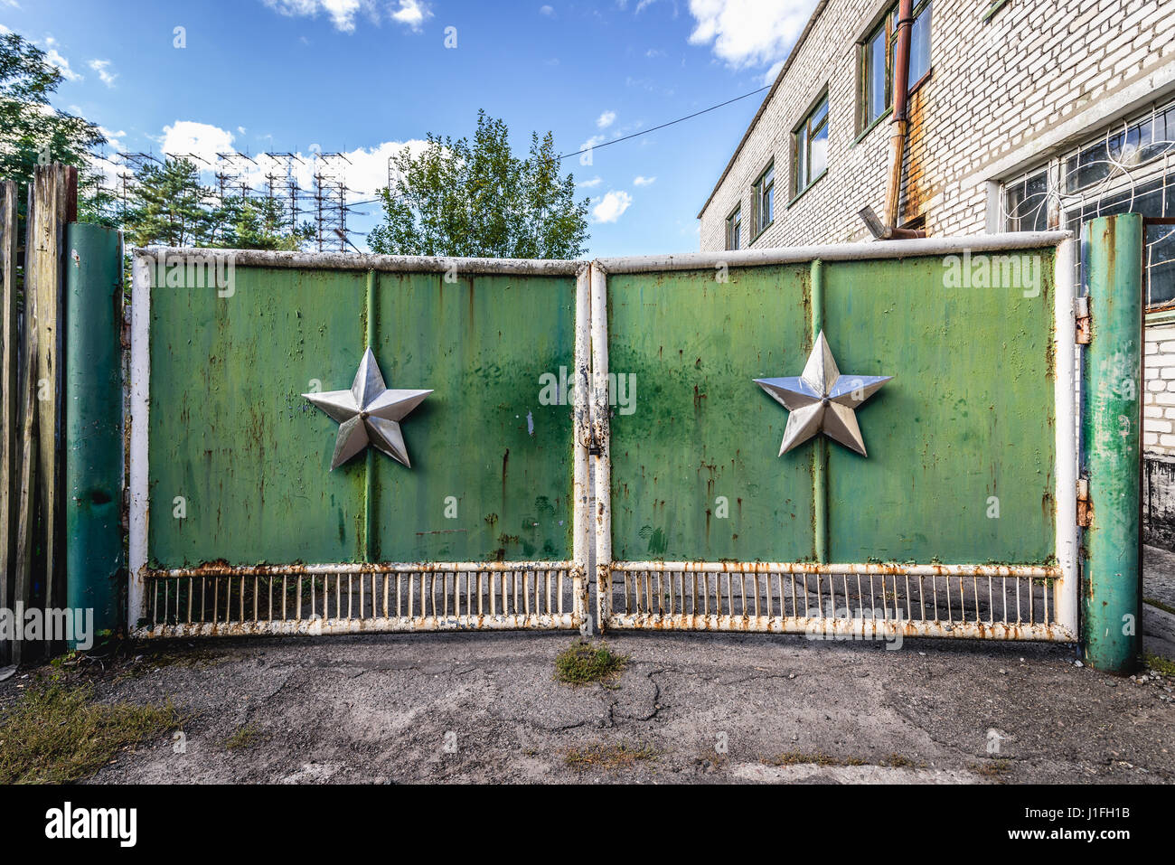 Gate in Chernobyl-2 military base, Chernobyl Nuclear Power Plant Zone ...