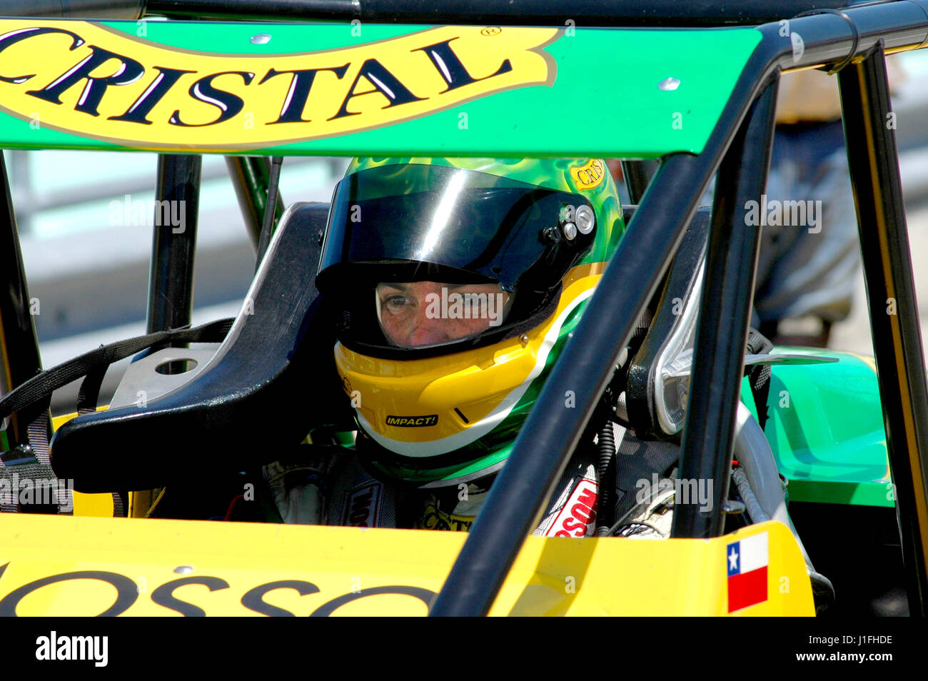 Indy racing Miami Homestead Speedway drivers in cars Stock Photo - Alamy