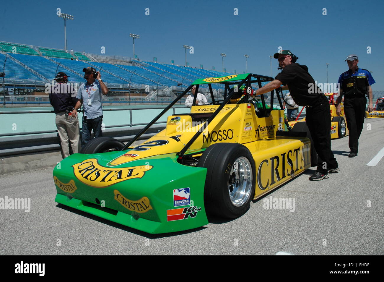 Indy racing Miami Homestead Speedway USA crew on pit lane Stock Photo ...