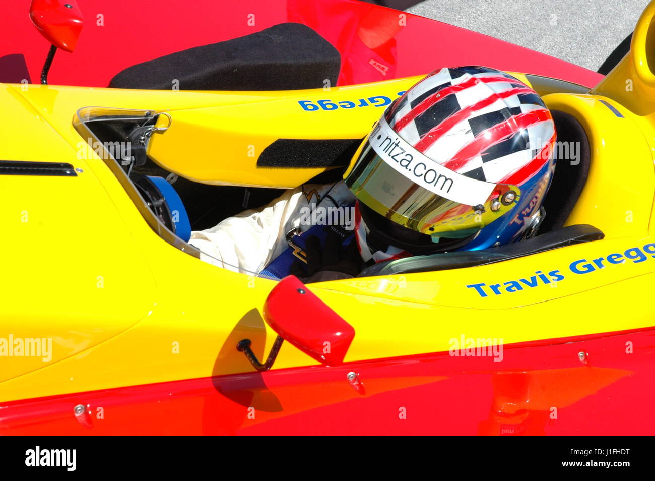 Indy racing Miami Homestead Speedway drivers in cars Stock Photo - Alamy