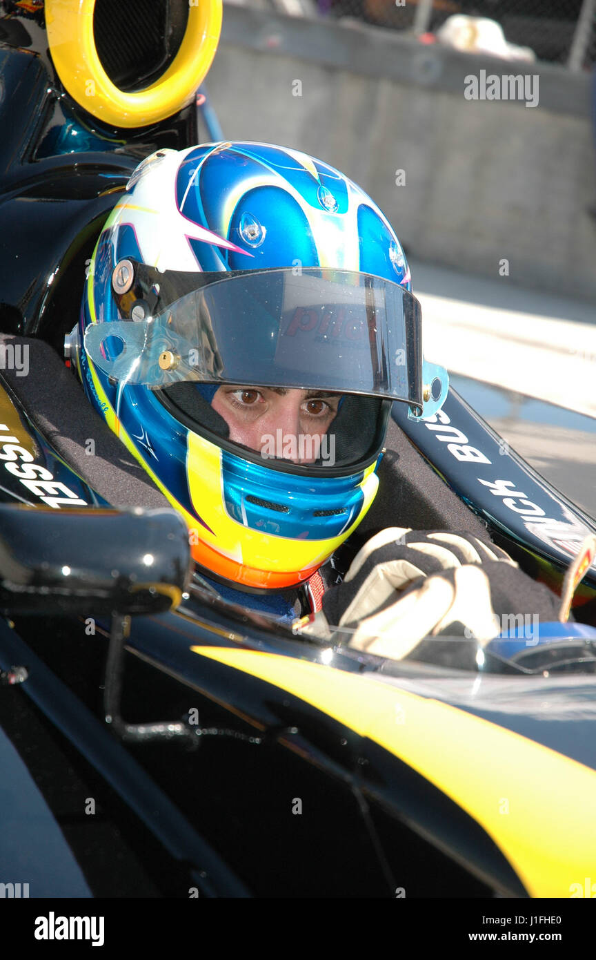 Indy racing Miami Homestead Speedway drivers in cars Stock Photo - Alamy