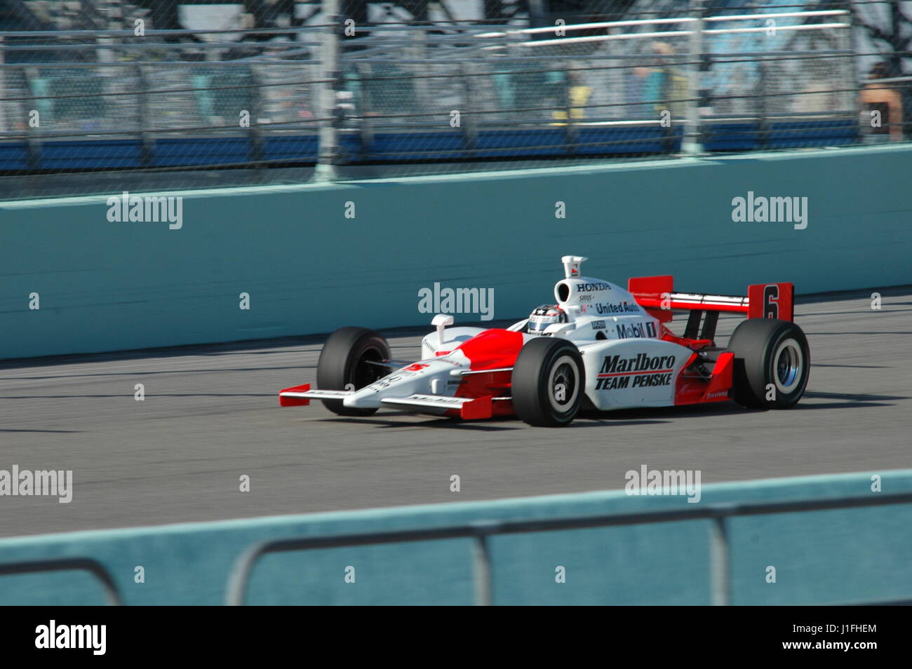 Indy racing Miami Homestead Speedway drivers in cars Stock Photo - Alamy