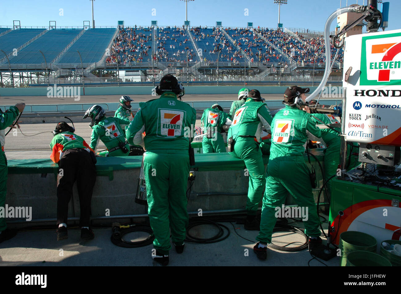 Indy racing Miami Homestead Speedway USA crew on pit lane Stock Photo ...