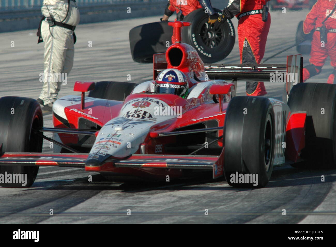 Indy racing Miami Homestead Speedway drivers in cars Stock Photo - Alamy