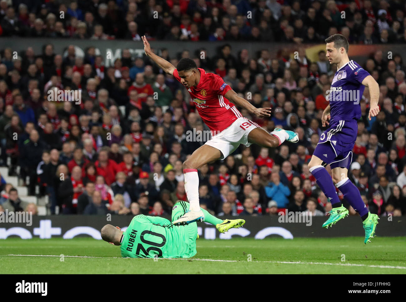 RSC Anderlecht goalkeeper Ivan Ruben Martinez makes a save from ...