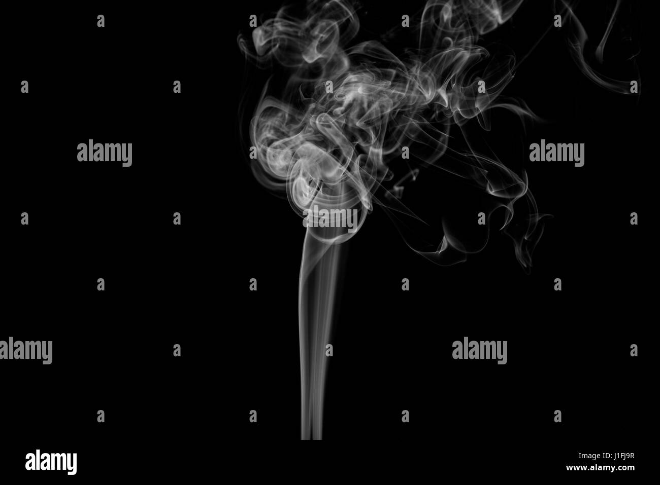 white smoke abstract on black background with copy space, darkness ...