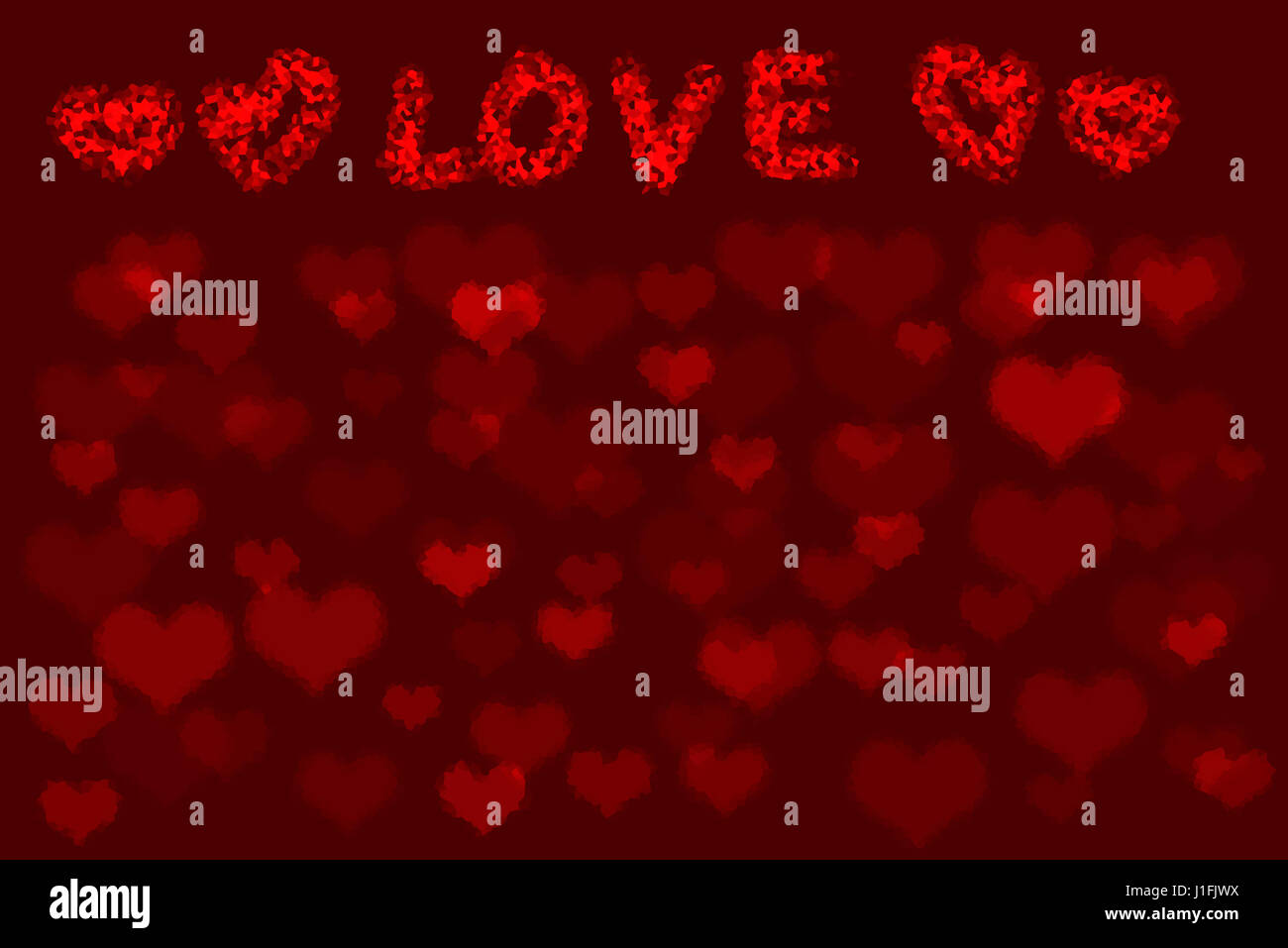 love text and hearts background with copy space for greeting card, love ...