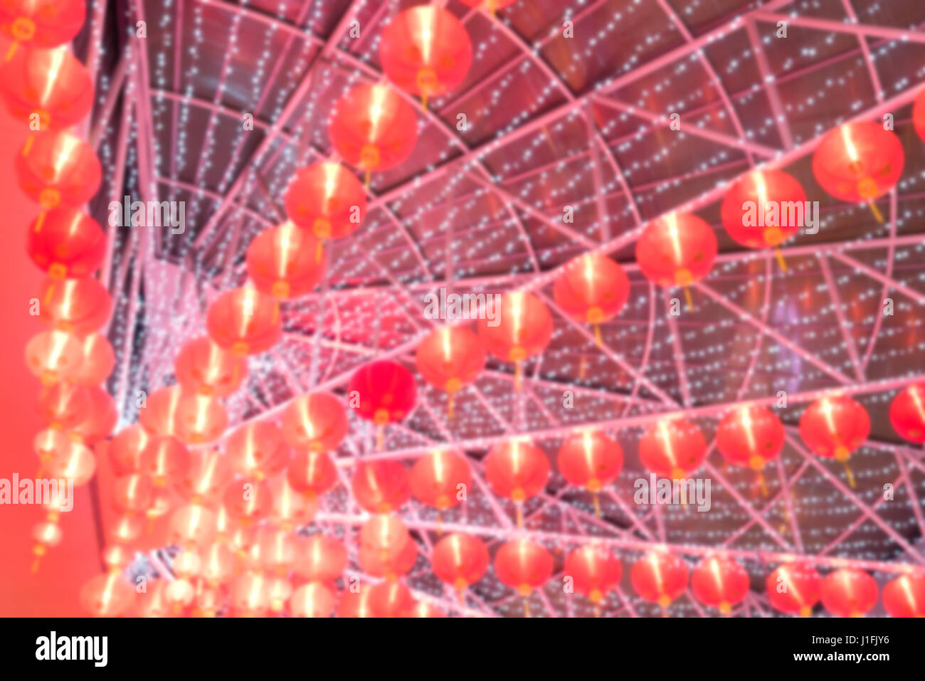 blur chinese lanterns during new year festival background Stock Photo ...