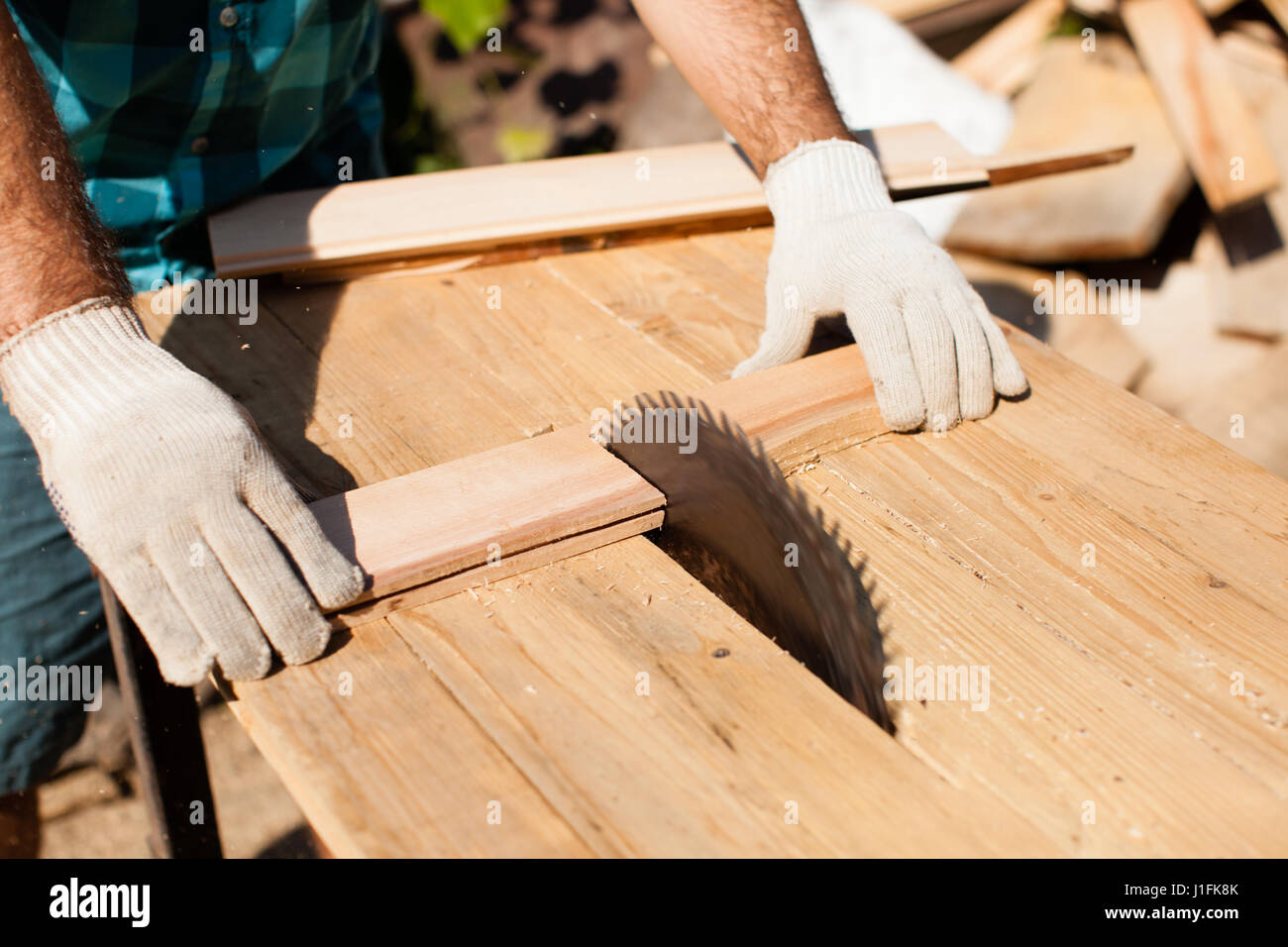 Hard work on the sawmill Stock Photo - Alamy