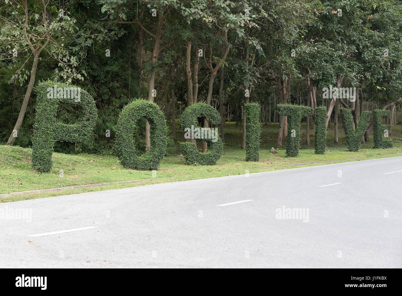 Think positive slogan hi-res stock photography and images - Alamy