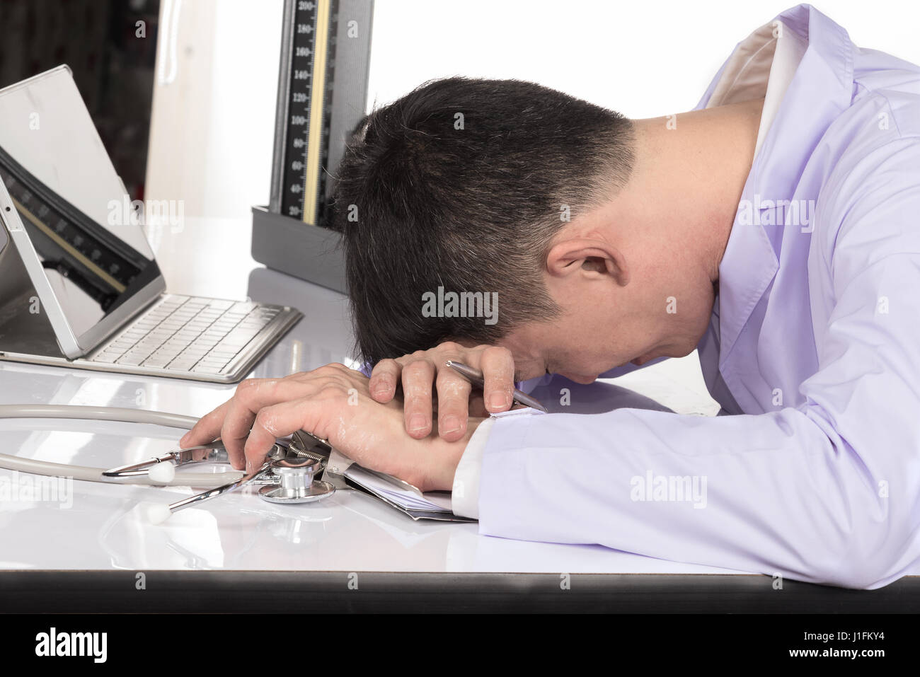 Although the doctor got sick, but he was still treating patients as ...