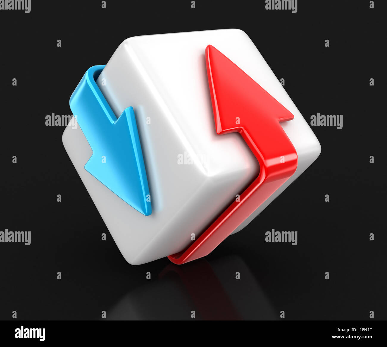 Arrows around box. Image with clipping path Stock Photo - Alamy