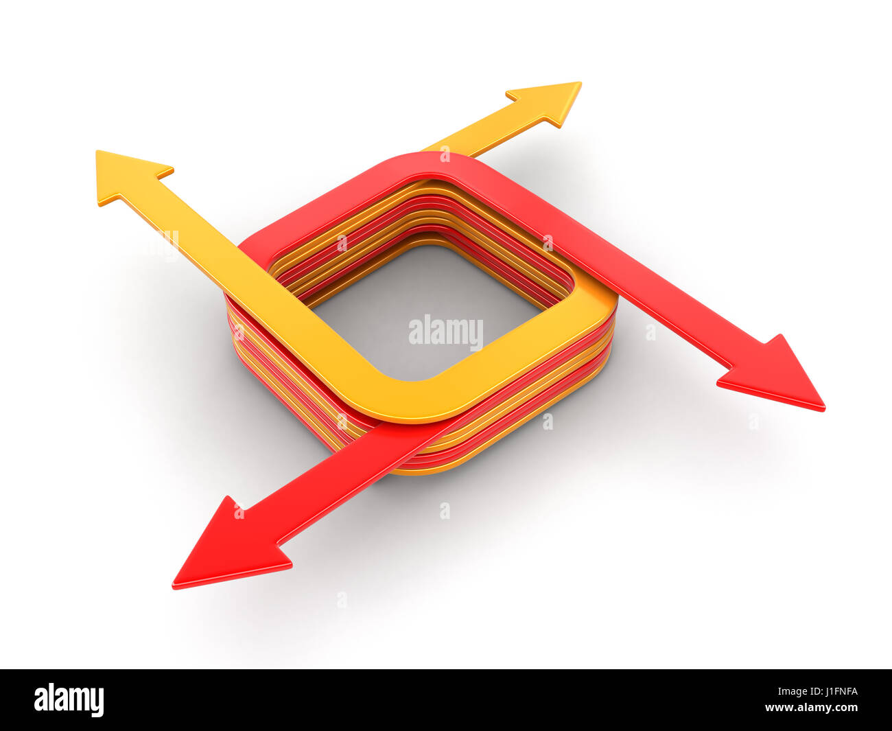 3d image of arrows in different directions. Image with clipping path ...