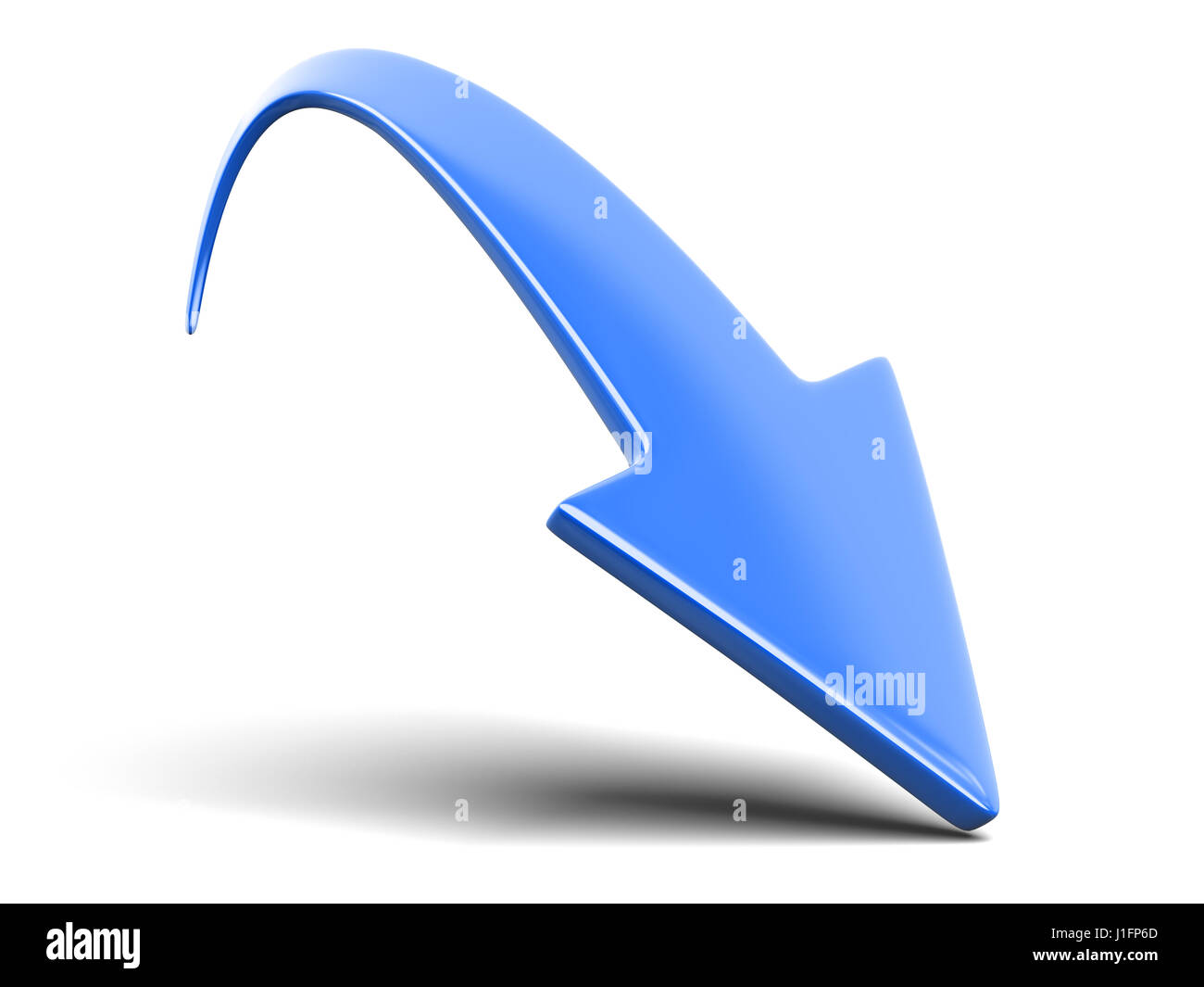 3d arrow downwards. Image with clipping path Stock Photo - Alamy